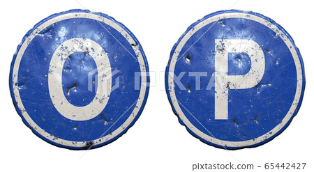Set of public road sign in blue color with a... - Stock Illustration ...