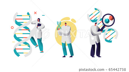 Medicine Technology Genetic Testing with App.... - Stock Illustration ...