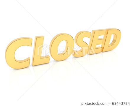 Closed inscription isolated on a white background. - Stock Illustration ...