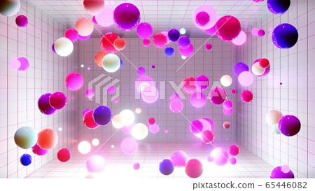 Abstract composition of colorful balls in air,... - Stock Illustration ...