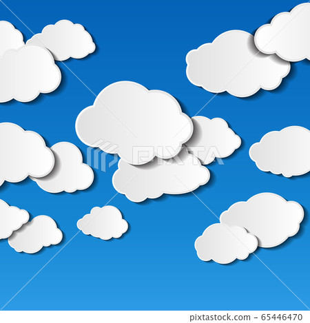 vector illustration of clouds on blue... - Stock Illustration [65446470 ...