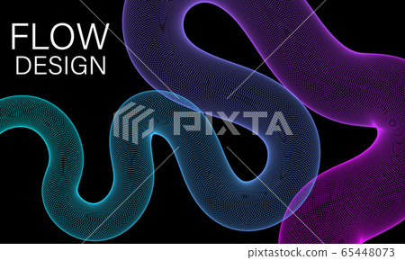 Fluid Flow. Abstract 3d Shape. Flow Wave. Vector. - Stock Illustration ...
