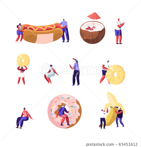Set of Tiny Male and Female Characters... - Stock Illustration ...