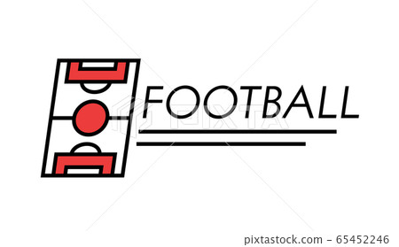 Football Banner, Linear Icon with Typography... - Stock Illustration ...