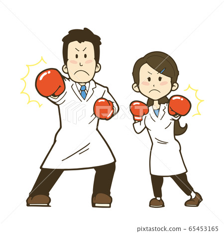 Illustration of a doctor fighting male / female - Stock Illustration ...