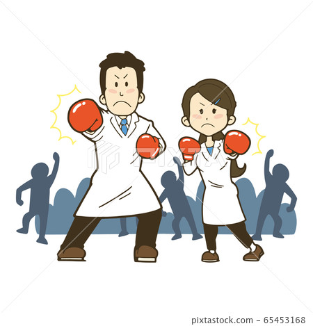 Illustration of a doctor fighting male / female - Stock Illustration ...