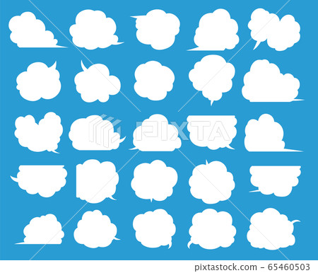 Cloud speech bubble conversation frame cute... - Stock Illustration ...