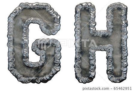 Set of capital letters G and H made of... - Stock Illustration ...