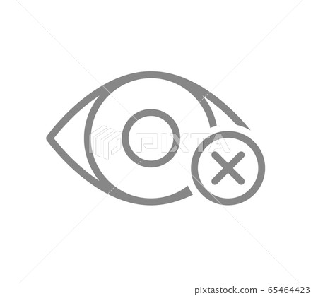 Human eye with cross checkmark line icon.... - Stock Illustration ...