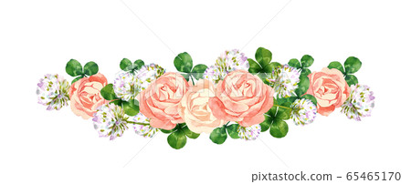 Rose and clover - Stock Illustration [65465170] - PIXTA