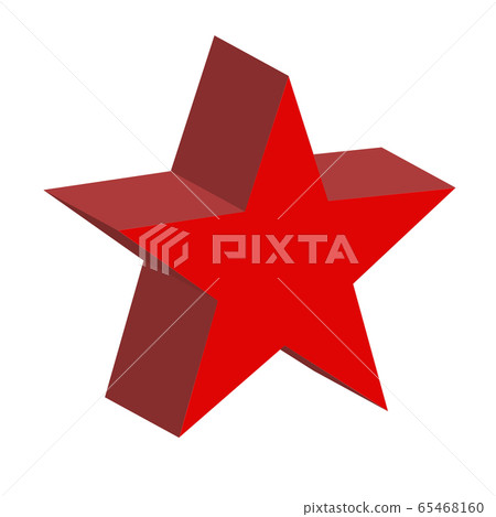 red 3d star icon on white background. flat... - Stock Illustration ...