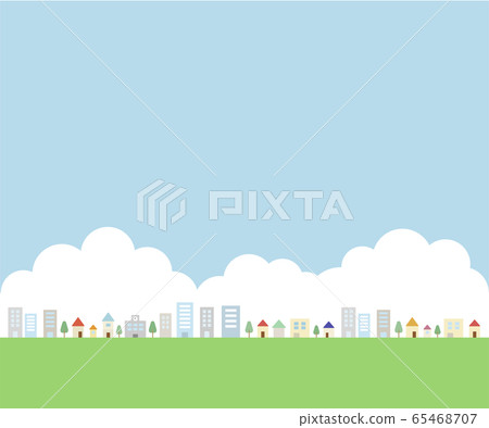 Cityscape background illustration / town / simple - Stock Illustration ...
