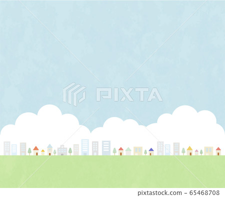 Cityscape background illustration / town / simple - Stock Illustration ...