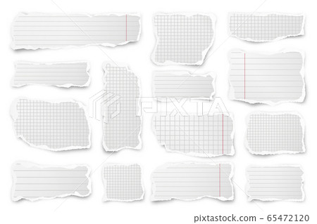 Ripped paper strips. Realistic crumpled paper... - Stock Illustration ...