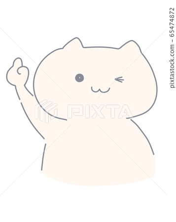 Pointing cat - Stock Illustration [65474872] - PIXTA