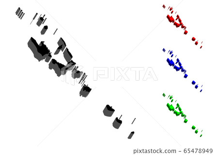 3D map of Vanuatu - Stock Illustration [65478949] - PIXTA