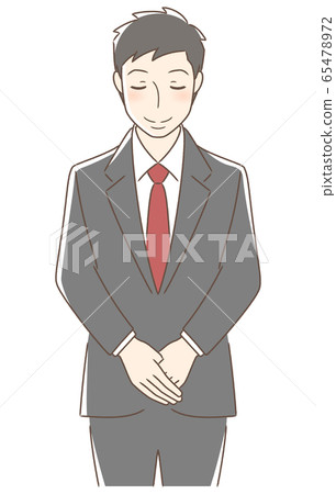 A man facing the front bowing - Stock Illustration [65478972] - PIXTA