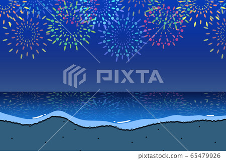 Sea background rectangle fireworks - Stock Illustration [65479926] - PIXTA