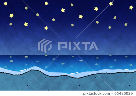 Ocean background rectangle starry sky... - Stock Illustration [65480029 ...