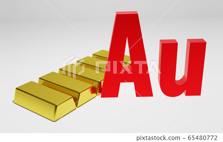 Gold Bar of Aurum, Au Chemical Element Sign - Stock Illustration ...