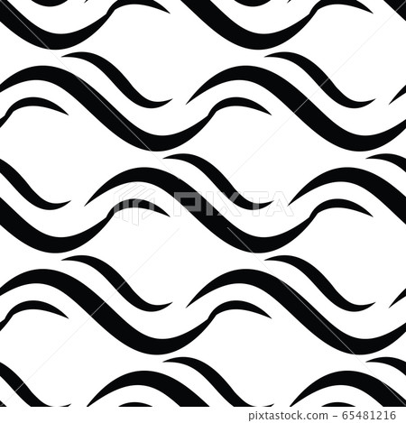 Wave seamless vector pattern or monochrome modern - Stock Illustration [65481216] - PIXTA