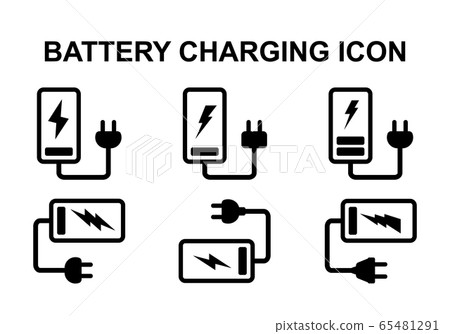 Phone Battery Charging Icon, Recharge Symbol, - Stock Illustration ...