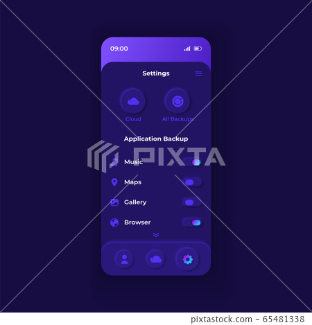 Backup parameters smartphone interface vector... - Stock Illustration [65481338] - PIXTA