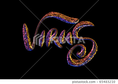 VIRUS lettering Made by colorful flying... - Stock Illustration ...