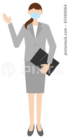Full body illustration of a woman in a mask... - Stock Illustration ...