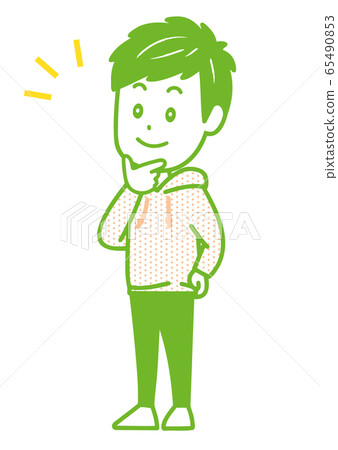 Intriguing man pose illustration - Stock Illustration [65490853] - PIXTA