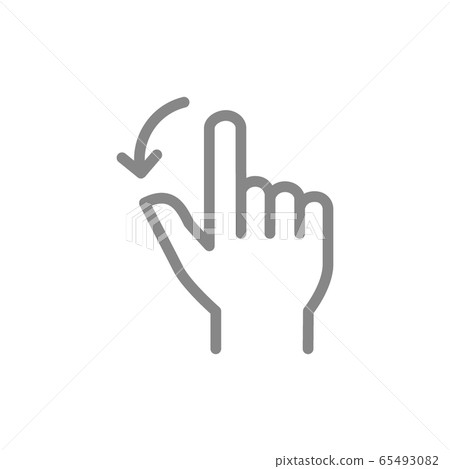 Two fingers flick left line icon. Touch screen... - Stock Illustration ...