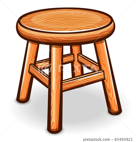 Vector cartoon wooden stool isolated - Stock Illustration [65493921 ...