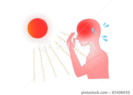 Summer heatstroke silhouette figures - Stock Illustration [65496050 ...