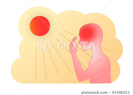Summer heatstroke silhouette figures - Stock Illustration [65496051 ...