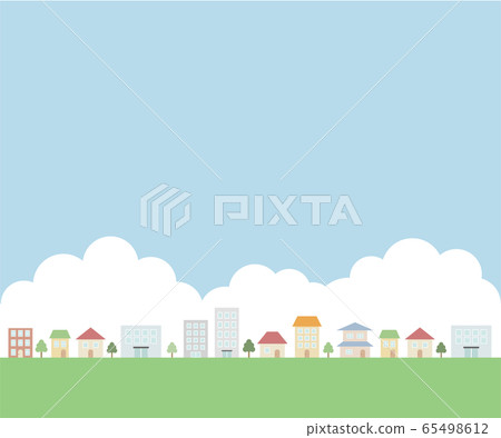 Cityscape background illustration / town / simple - Stock Illustration ...