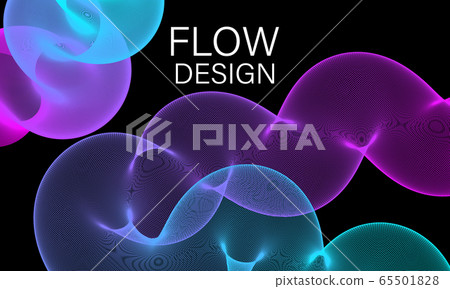 Fluid Flow. Abstract 3d Shape. Flow Wave. Vector. - Stock Illustration ...