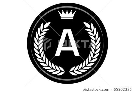 Black and white alphabet medal vector... - Stock Illustration [65502385 ...