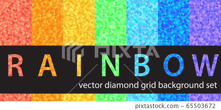 Diamond pattern set "Rainbow". Vector seamless - Stock Illustration ...