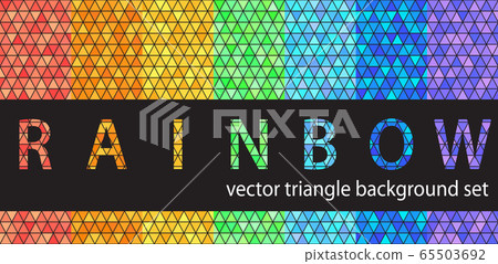Triangle pattern set Rainbow. Vector seamless - Stock Illustration ...