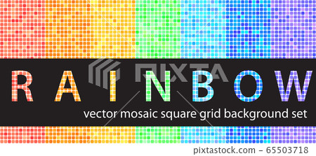 Square pattern set Rainbow. Vector seamless tile - Stock Illustration ...