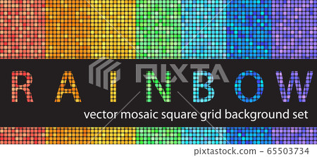 Square pattern set Rainbow. Vector seamless tile - Stock Illustration ...