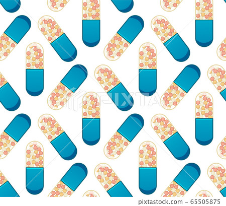 Flat style oval capsule pills seamless pattern - Stock Illustration ...