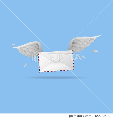 Flying letter mail, vector illustration, isolated - Stock Illustration ...