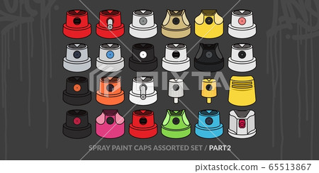 Graffiti Spray Caps Assorted Set. Isolated... - Stock Illustration ...
