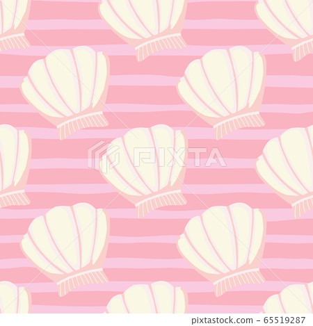 Abstract seashells seamless pattern on stripes - Stock Illustration ...