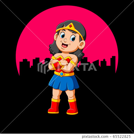 Superhero girl with smile - Stock Illustration [65522825] - PIXTA