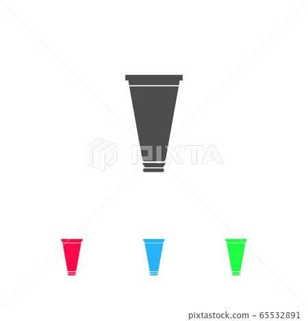 Tube, container, toothpaste, cream icon flat - Stock Illustration ...
