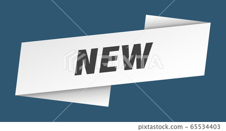 new banner template. new ribbon label sign - Stock Illustration ...