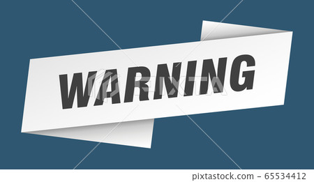 warning banner template. warning ribbon label sign - Stock Illustration ...