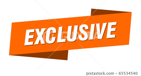 exclusive banner template. exclusive ribbon label - Stock Illustration ...
